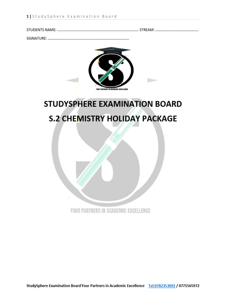 Sseb s.2 Chemistry Holiday Package New Curriculum | PDF