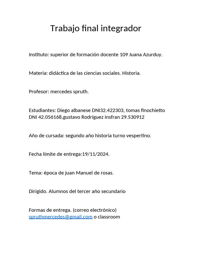 Trabajo Final Integrador DDLCS | PDF | Gobierno | Maestros