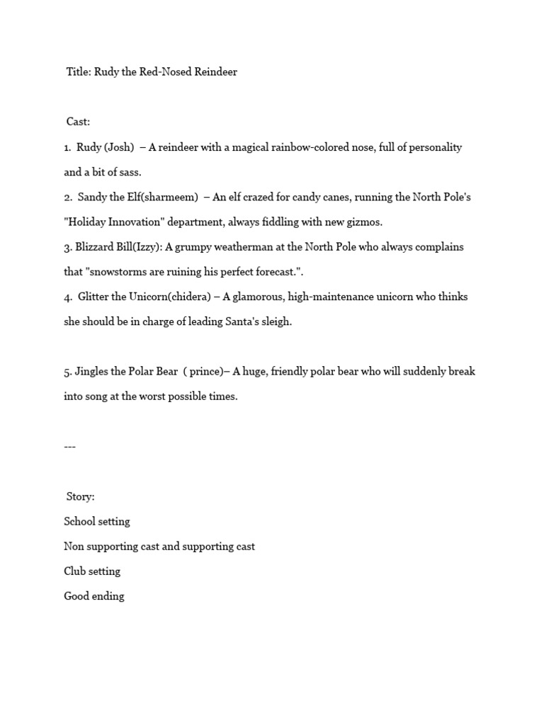 Rudy The Red Nose Rain Dear PDF | PDF