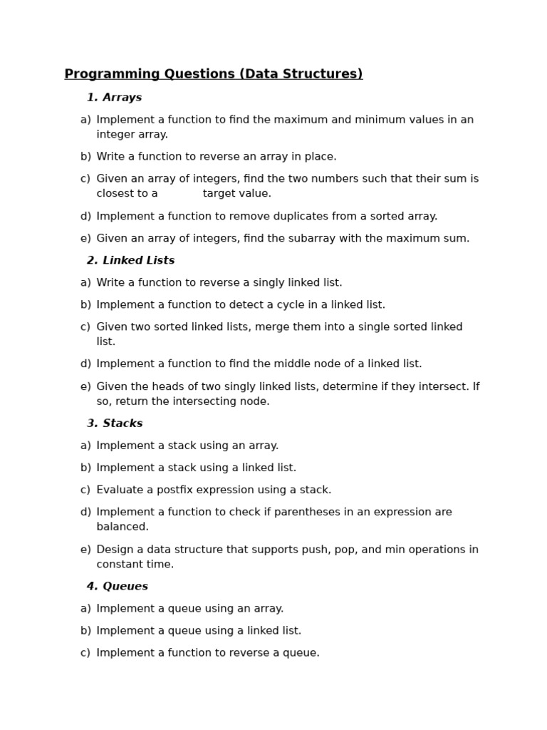 DSA Questions | PDF