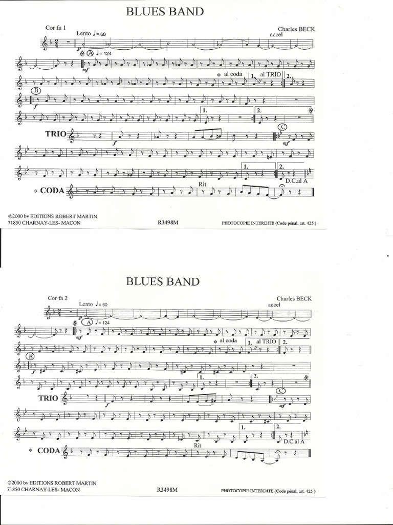 Blues B. Cor en Fa 1 & 2 | PDF