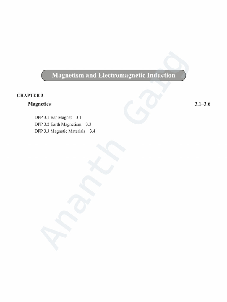 Permanent Magnets and Magnetic Properties of Matter DPP | PDF