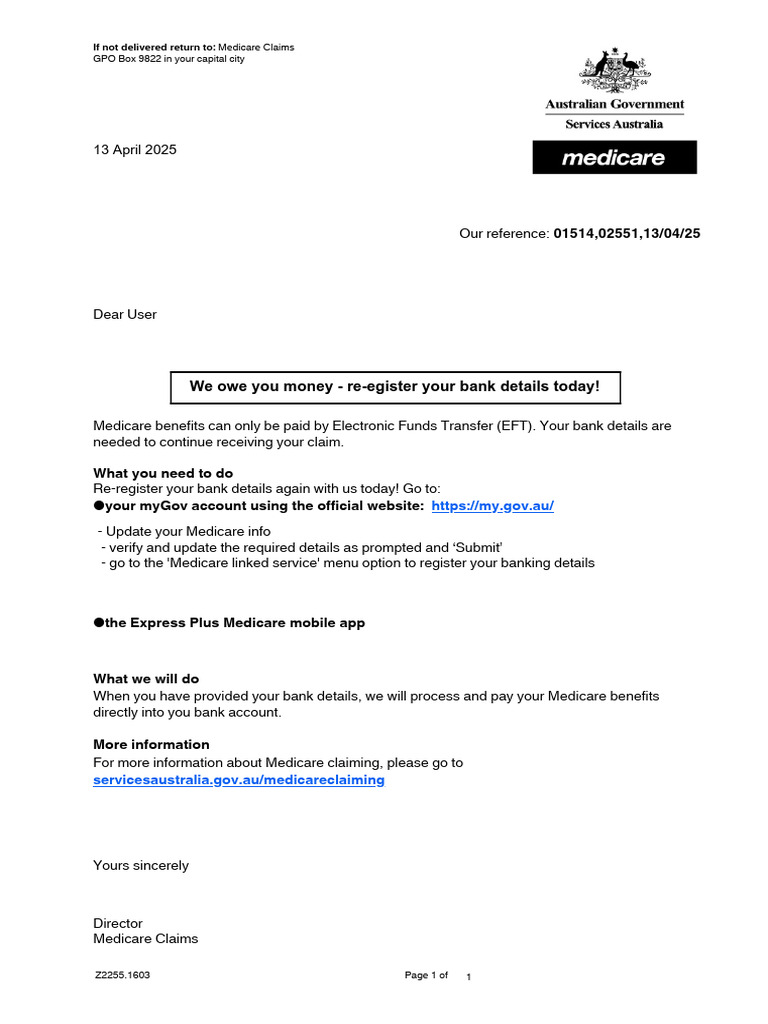 We Owe You Money - Register Your Bank Details Today 1 PDF | PDF