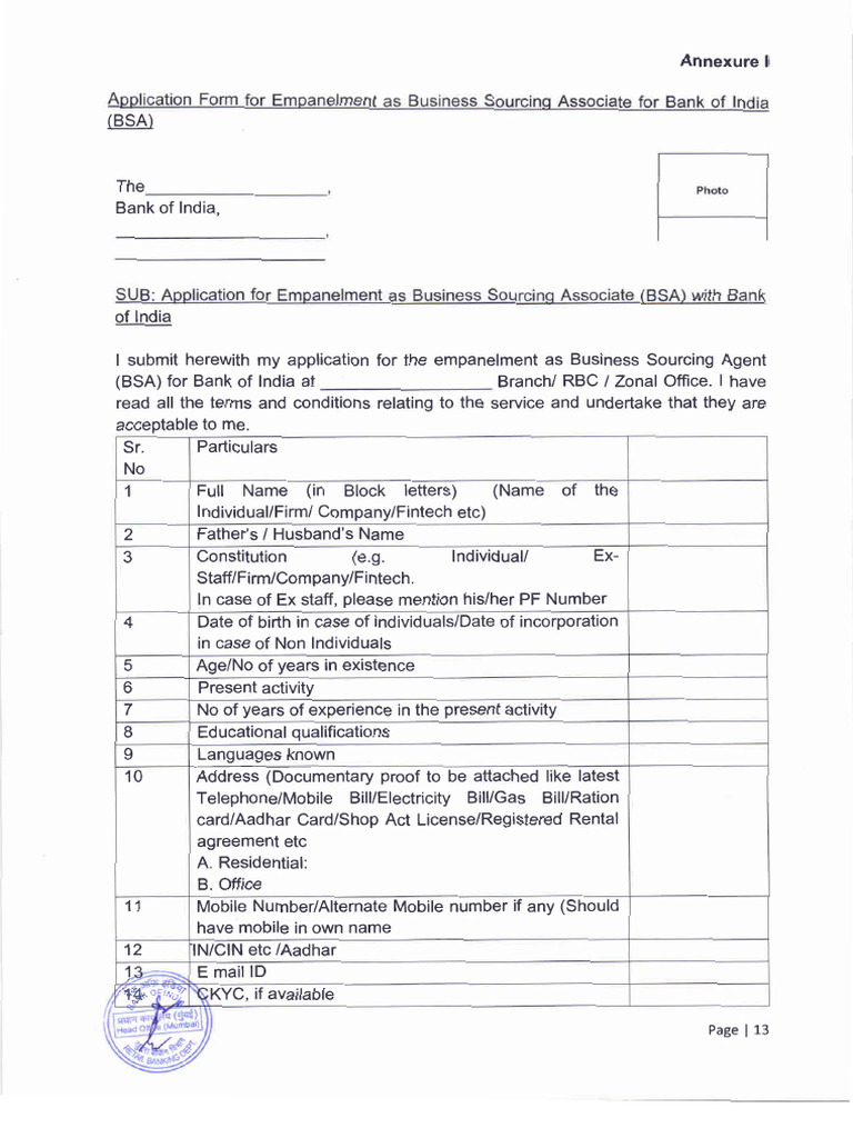 BSA application form | PDF | Authentication | Access Control