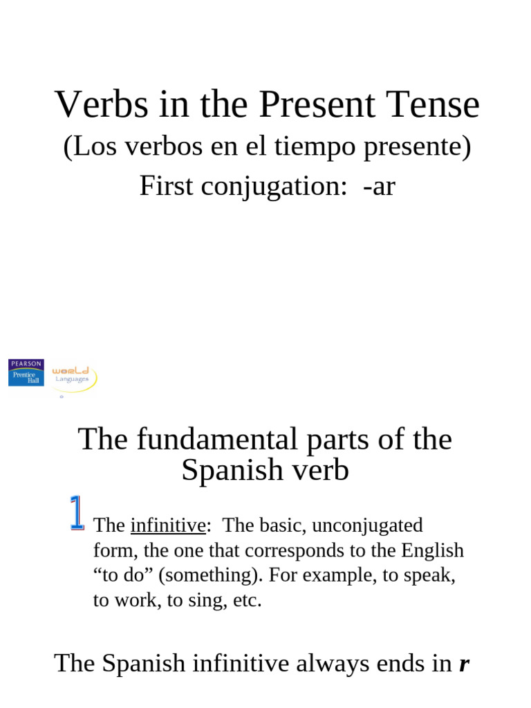 Present Tense Regular - Ar Verbs | PDF | Grammatical Conjugation | Verb