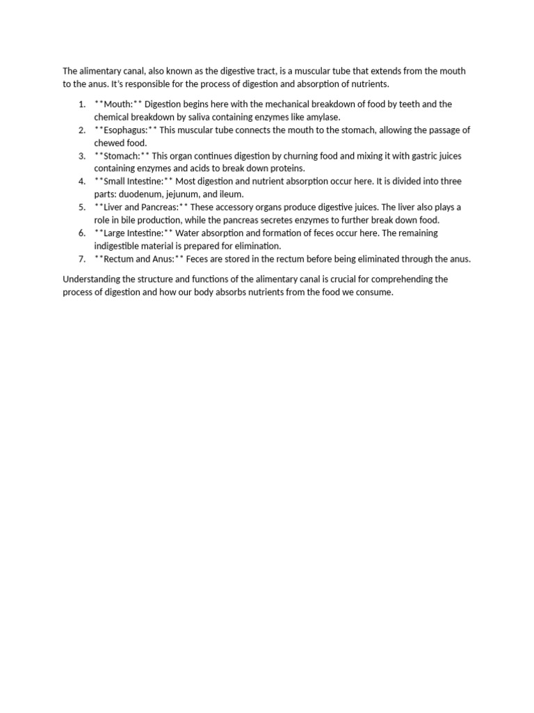 Alimentary Canal | PDF