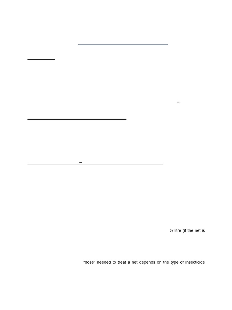 ITNs and LLINs: Treatment Guidelines | PDF | Mosquito Net