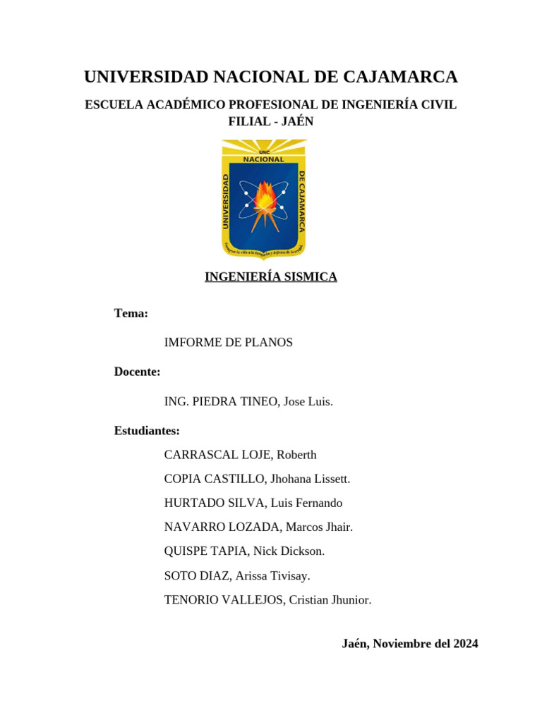 Imforme Planos Sismica | PDF | edificio | Ingeniería Sísmica