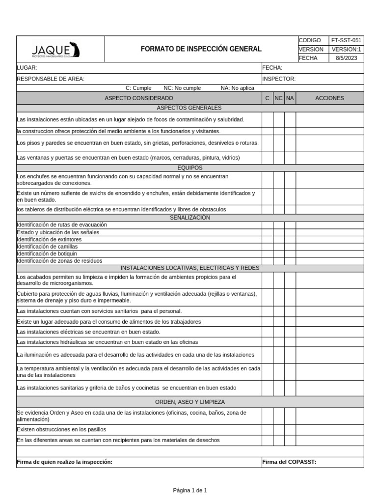 Ft. Inspeccion General Jaque | PDF