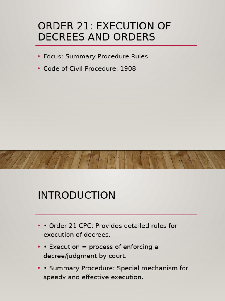 Order 21 Summary Procedure | PDF