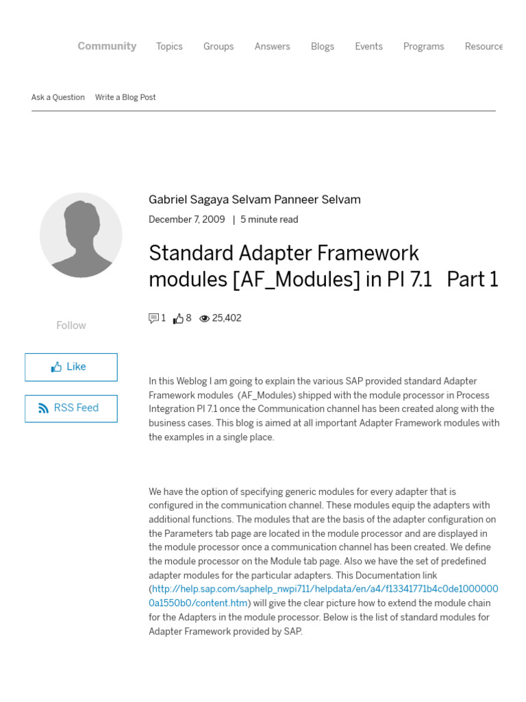 Standard Adapter Framework in PI 7.1 | PDF | Namespace | Xml