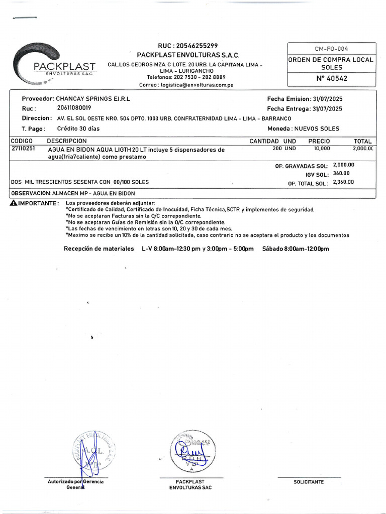 Oc 40542 - Chancay Springs | PDF