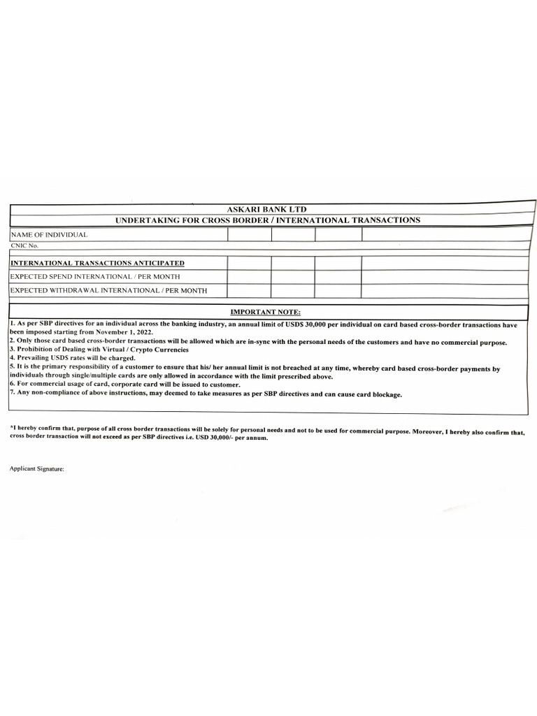Undertaking Form | PDF
