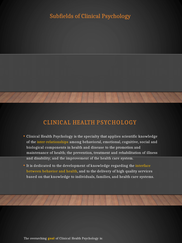 1 Unit 2 Subfields of Clinical Psychology | PDF | Neuropsychology ...