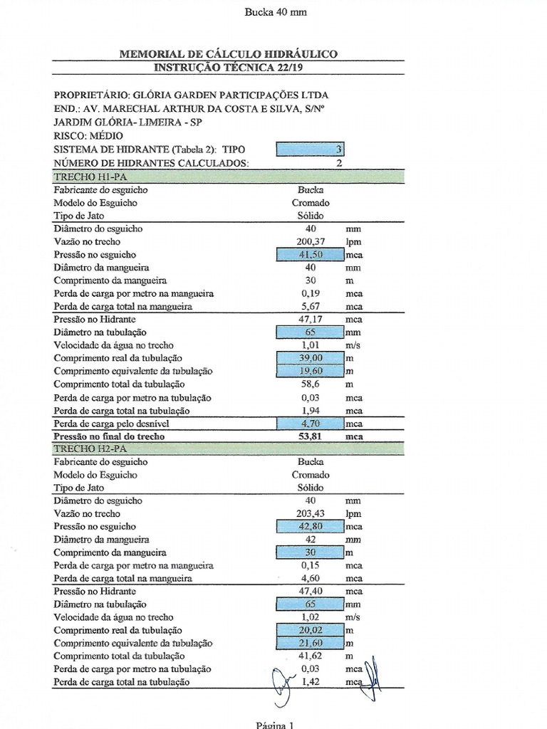 Memorial de Calculo Hidraulico - Dac | PDF