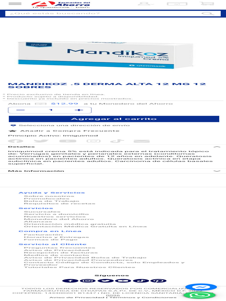 Farmacias Del Ahorro Mandikoz .5 Derma Alta 12 | PDF