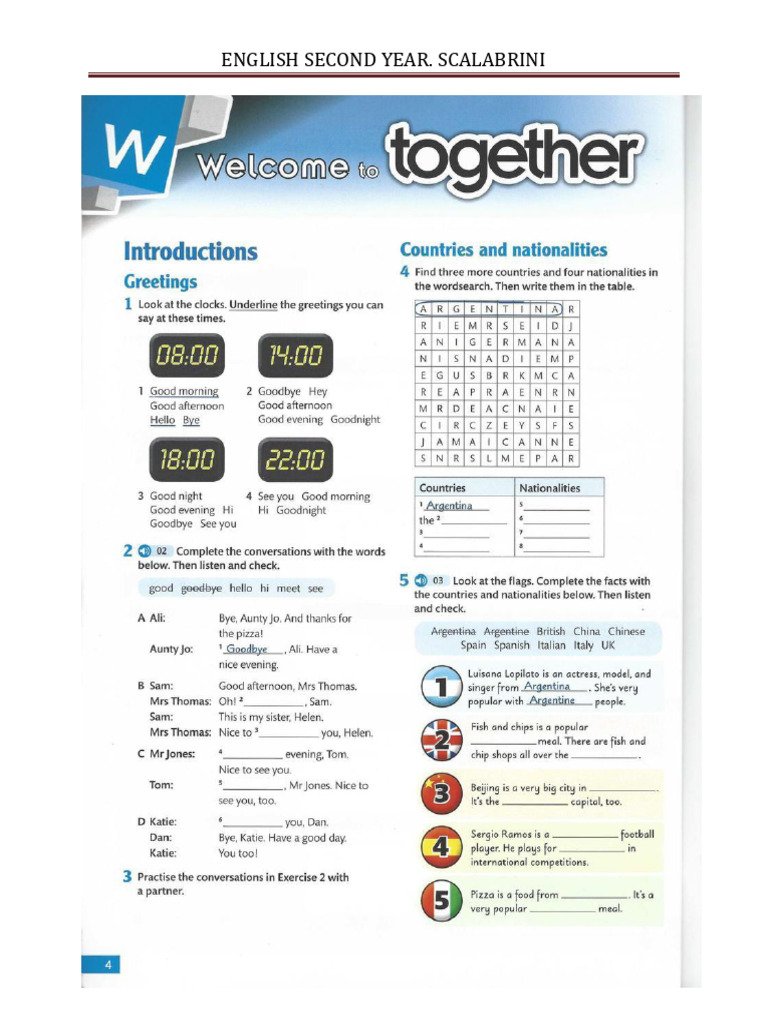 English 2 - Year. Starter Unit | PDF