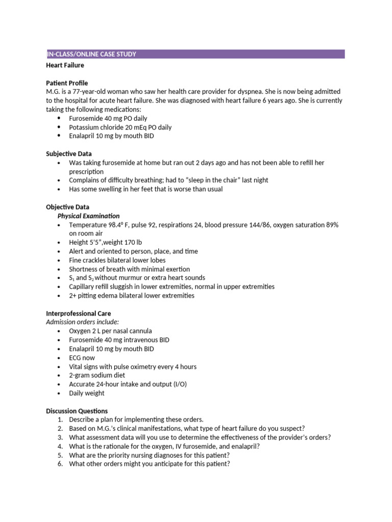 Heart Failure Case Study | PDF