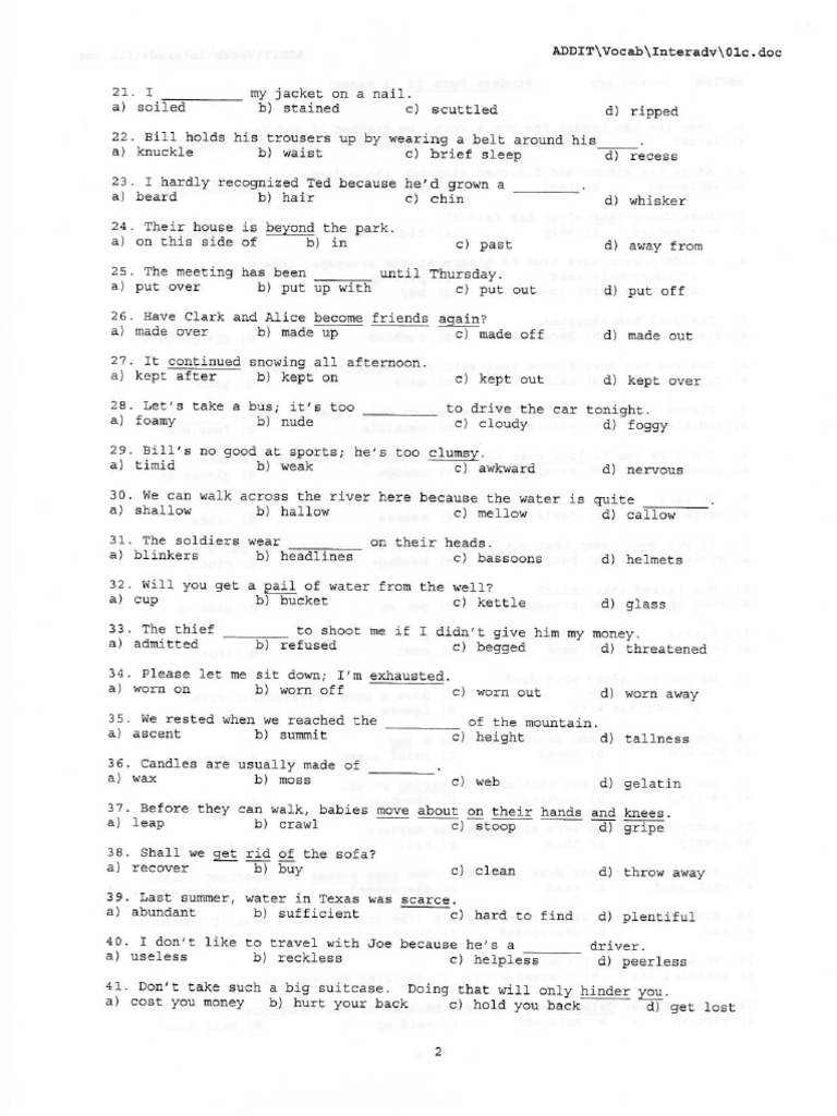 English Exercises 04 | PDF