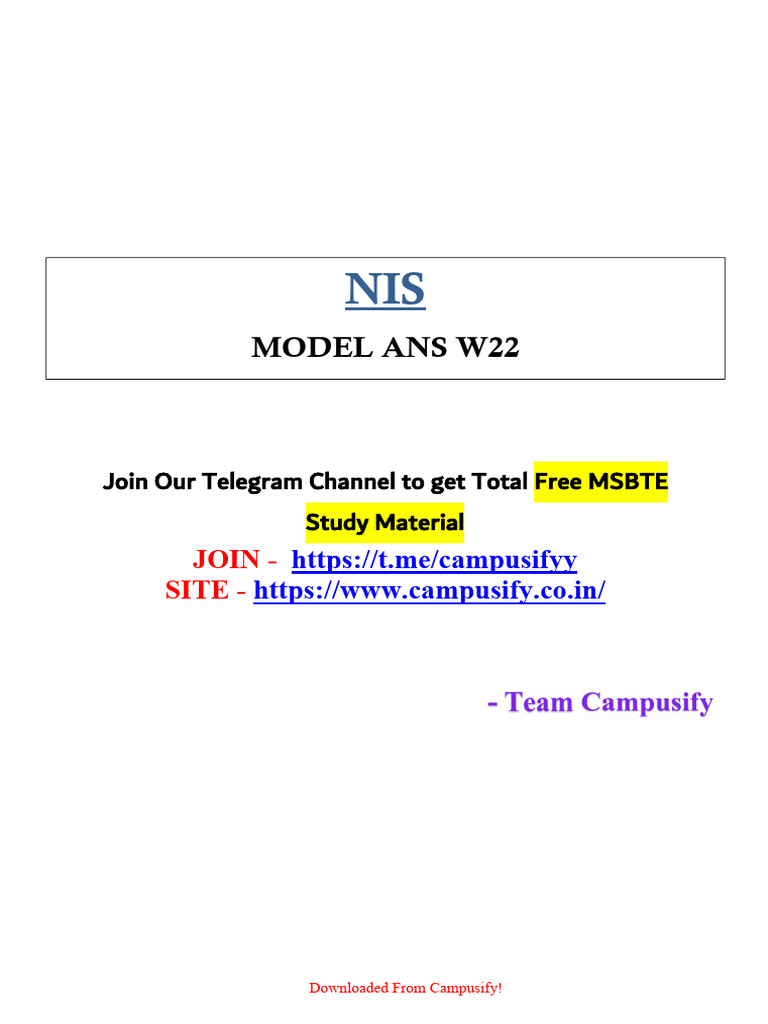 NIS All Model Ans by Campusify | PDF | Biometrics | Firewall (Computing)