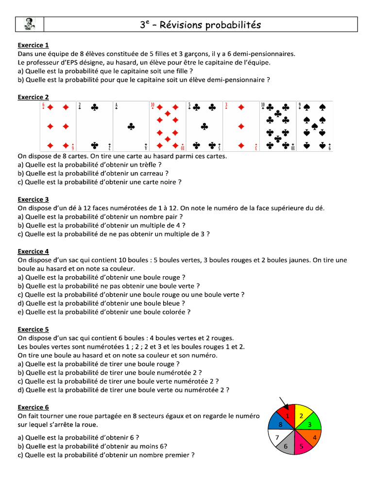Probabilités (Exercices de Révision) | PDF