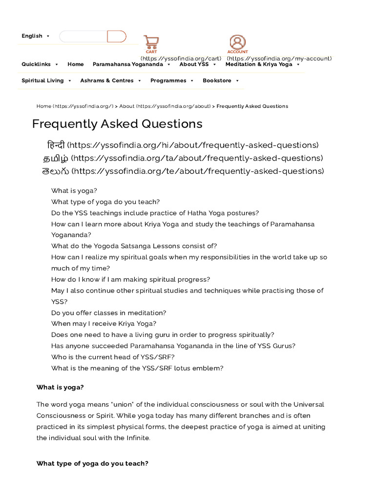 What is Kriya Yoga _ FAQs _ YSS | PDF | Paramahansa Yogananda | Yoga