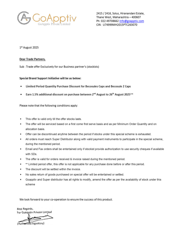 Becosules Caps and Becosules Z Caps TD Circular Aug2025 | PDF