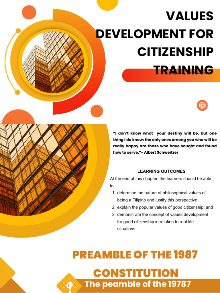 Chapter 3 Values Development For Citizenship Training | PDF | Nationalism | Philippines