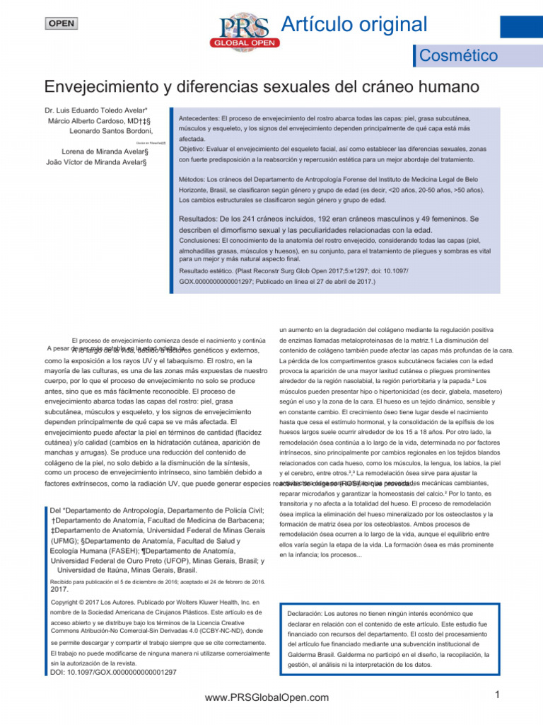 Traduccion Aging and Sexual Differences of The Human Skull | PDF ...