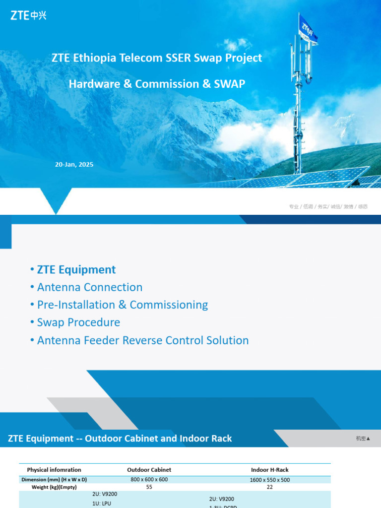 ZTE Ethiopia Telecom SSER Swap Project 20250120 | PDF ...