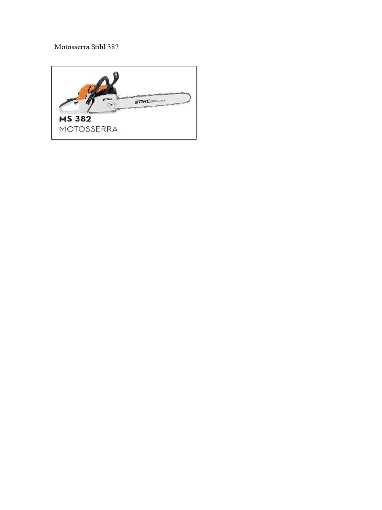 Motosserra Stihl 382 | PDF