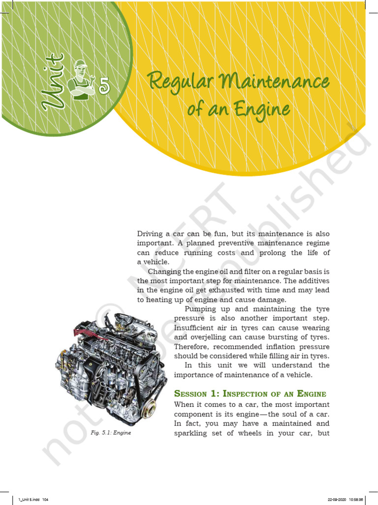 Engine Maintenance for Class 11 Automotive | PDF | Engines | Mechanical ...