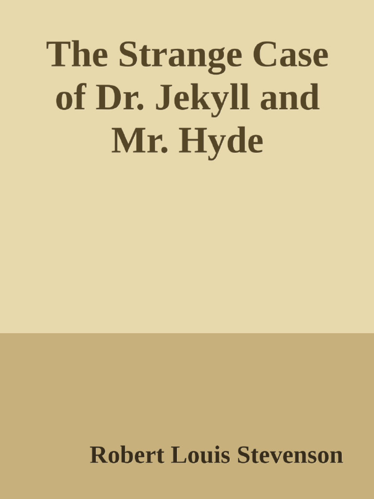 The Sinister Door: A Tale of Utterson | PDF | Dr. Jekyll And Mr. Hyde ...