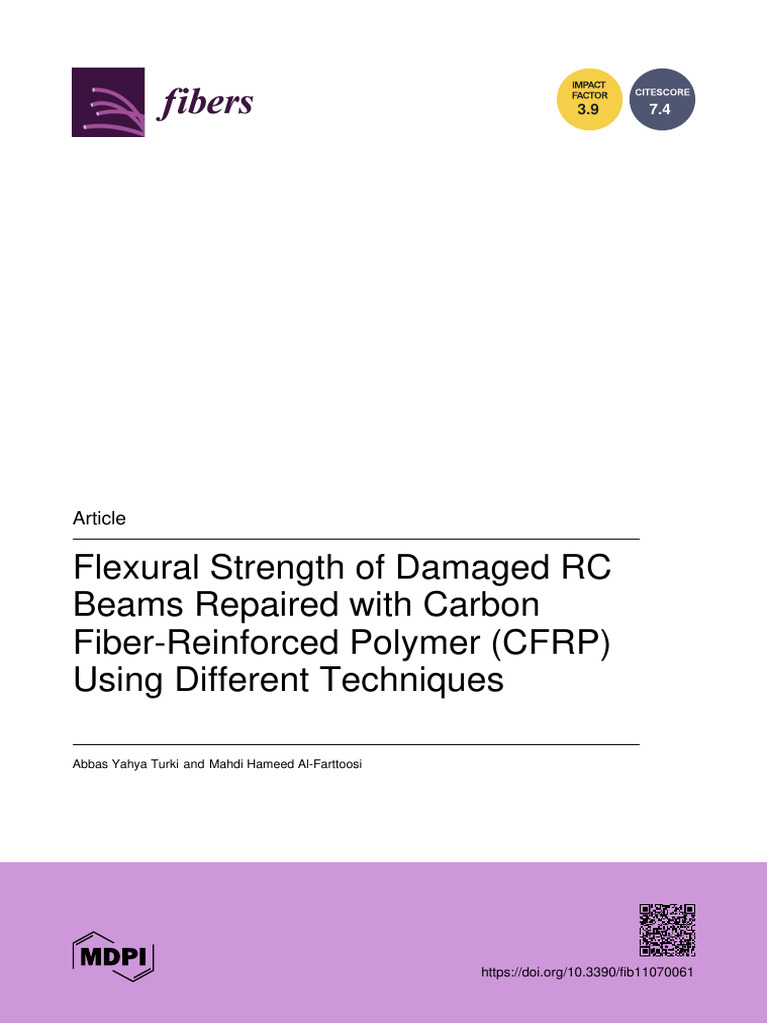 Flexural Strength of Damaged RC Beams Repaired With Carbon Fiber-Reinforced Polymer (CFRP) Using ...