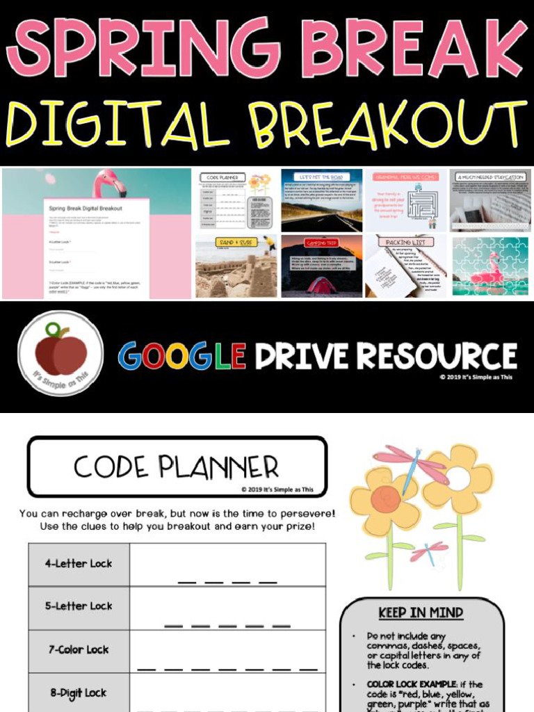 5th +hour +Spring+Break+Digital+Breakout | PDF