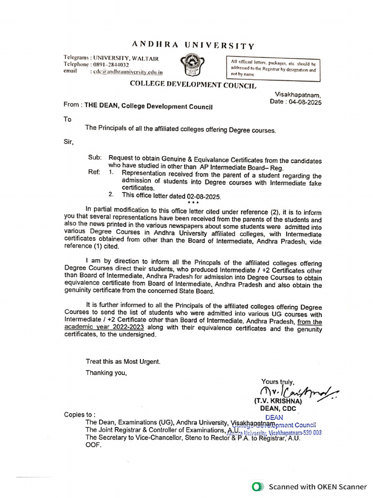 AU Letter | PDF