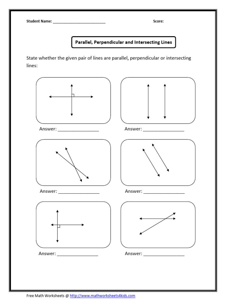 Parallel Perpendicular Intersecting Lines | PDF