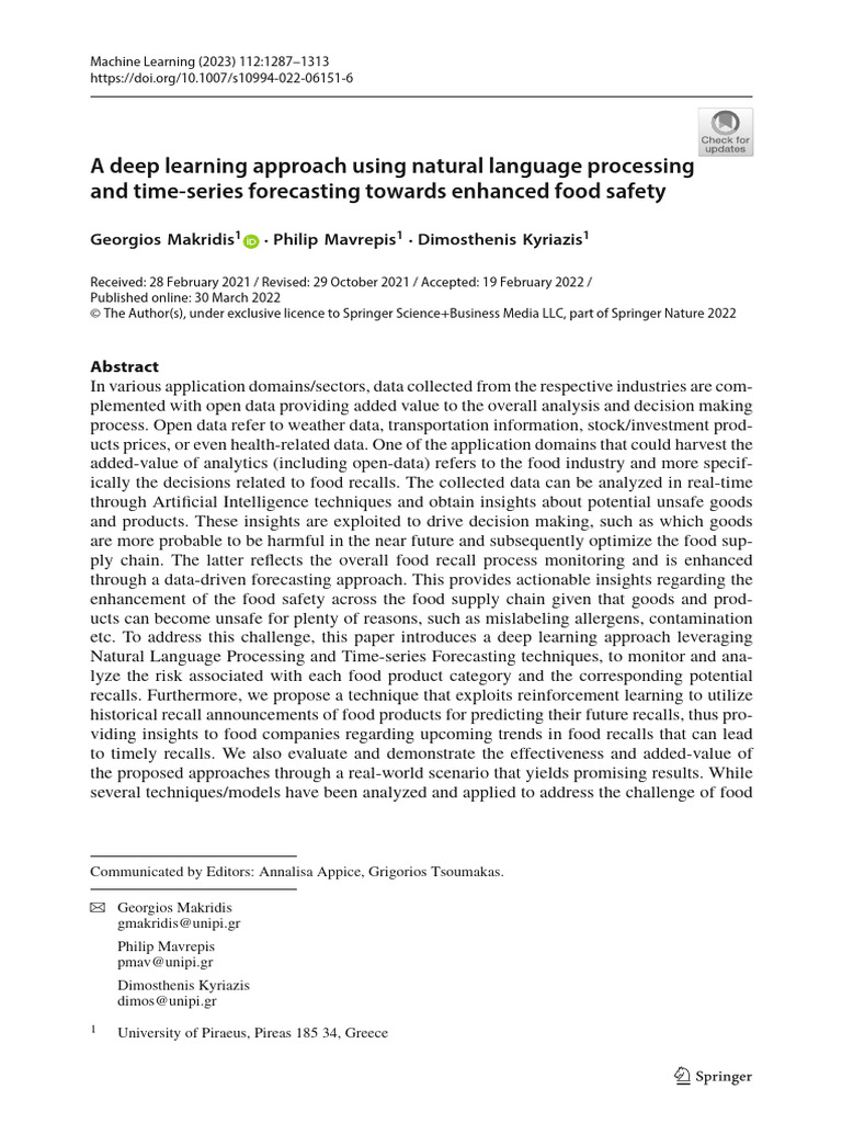 A deep learning approach using natural language processing | PDF | Time Series | Machine Learning