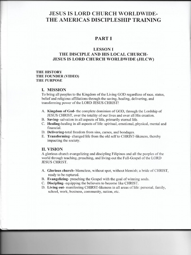 Discipleship 1 - Lesson 1 | PDF