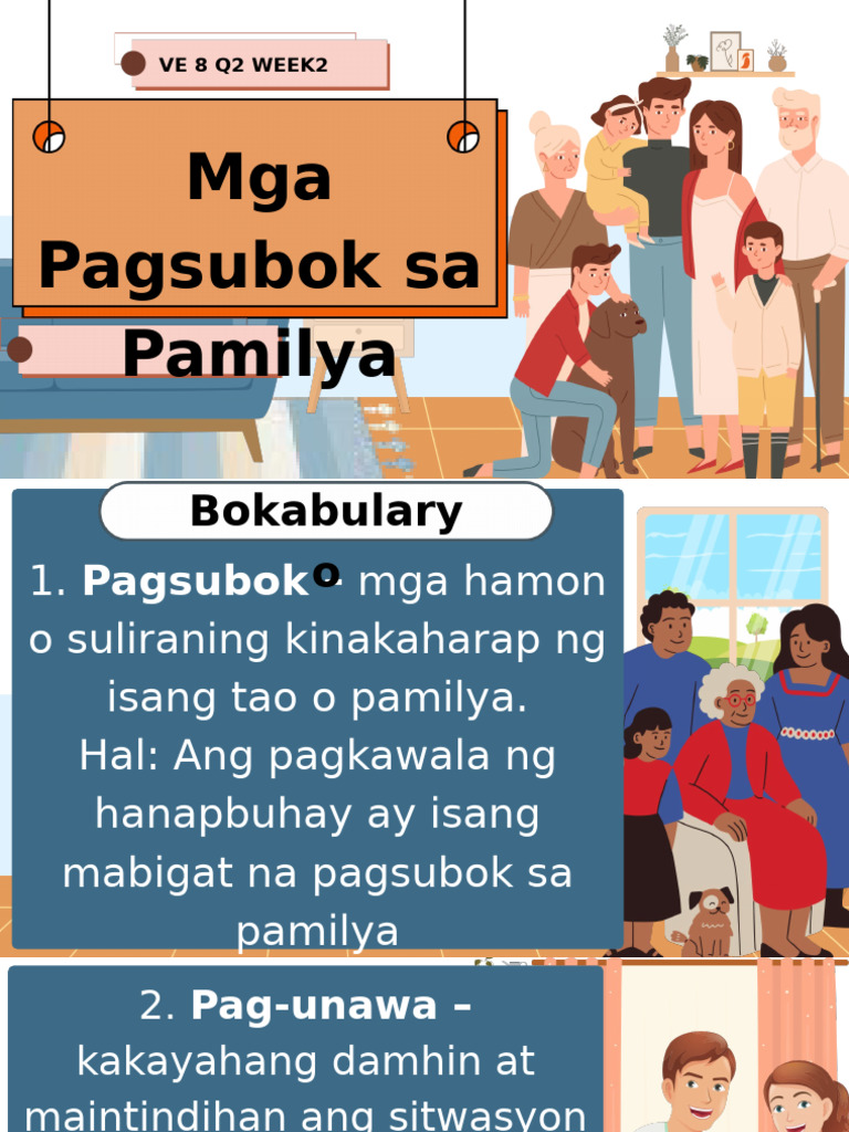 VE 8 Q2 2. Mga Pagsubok Sa Pamilya | PDF