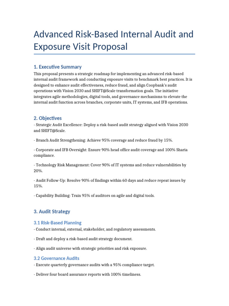 Advanced Risk-Based Internal Audit Proposal | PDF | Internal Audit | Audit