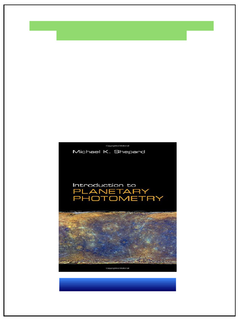 Introduction to Planetary Photometry 1st Edition Michael K. Shepard all ...