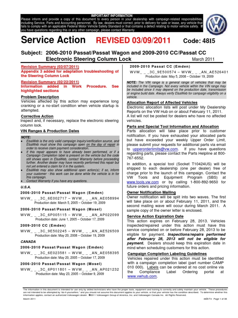 VW Steering Lock | PDF | Electrical Connector | Airbag