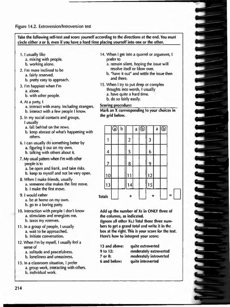 Handout 4 Extroversion Introversion Test | PDF