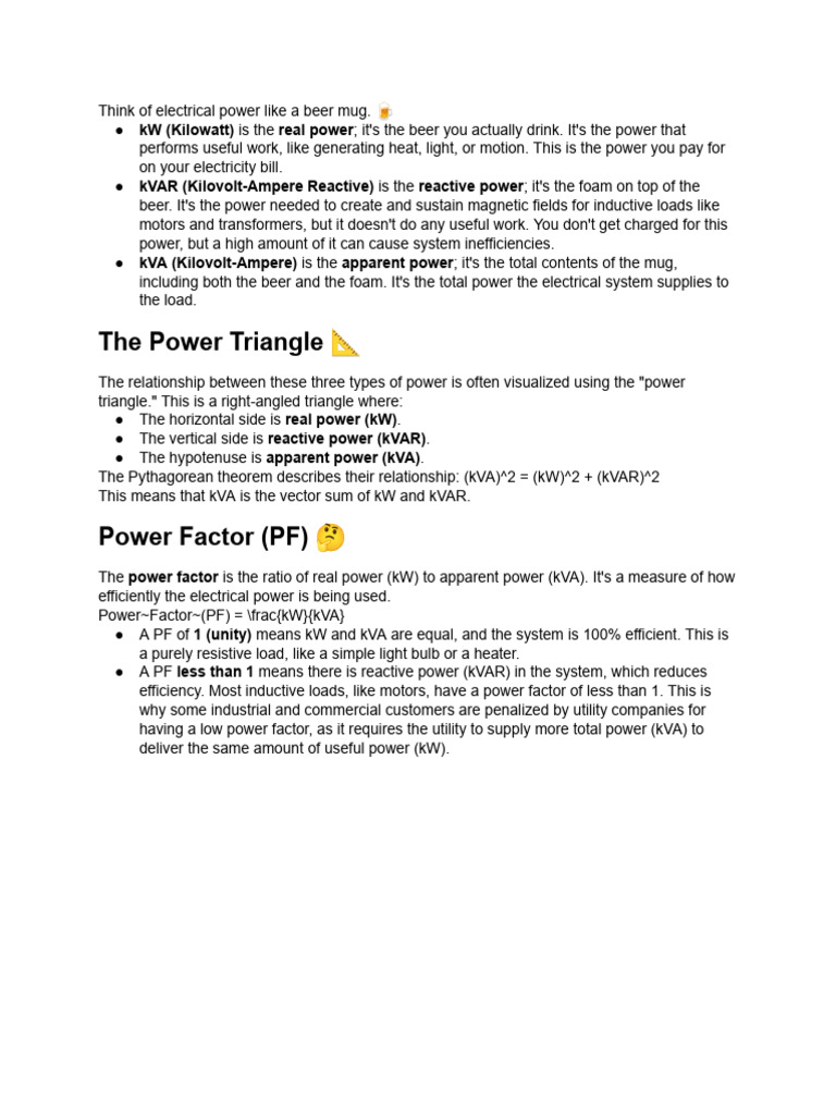 KW, Kva, Kvar Difference | PDF