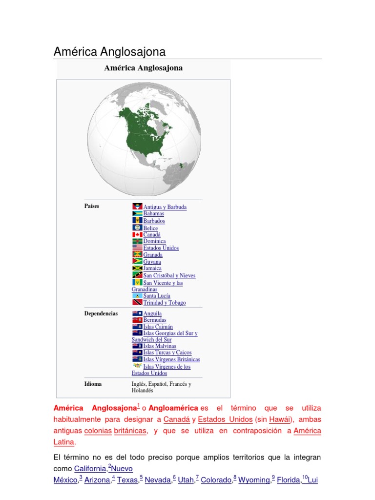 América Anglosajona y America Latina | PDF | America latina | Américas