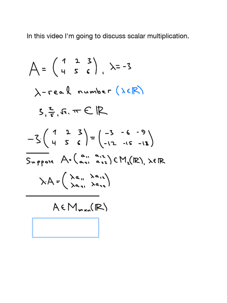 3.1 Matrix Operations - Scalar Multiplication | PDF