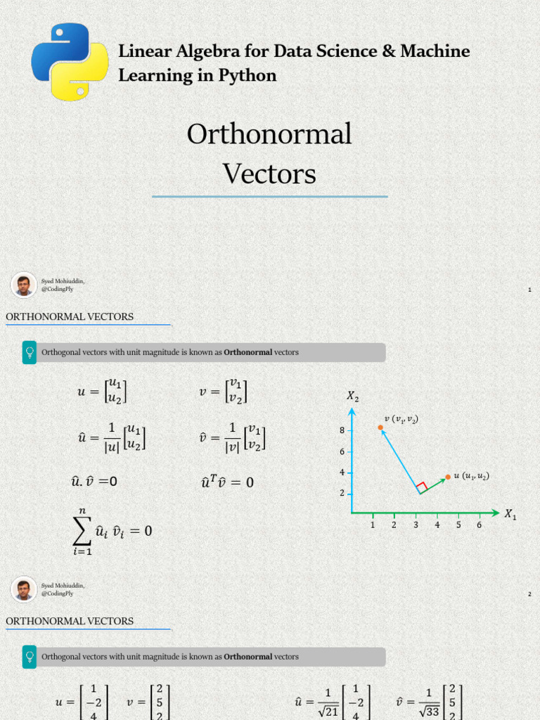 4.1 Notes - Orthonormal Vectors | PDF | Norm (Mathematics) | Abstract ...