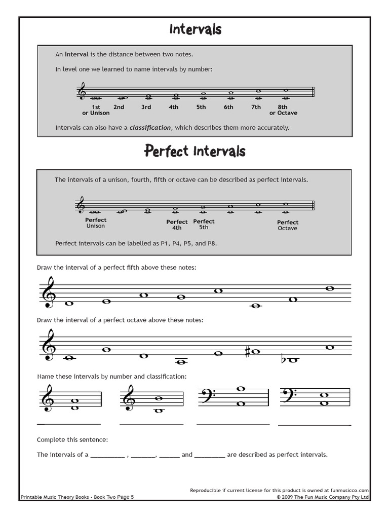 11 Bk2 Intervals-Theory-worksheet 2 | PDF | Interval (Music) | Musical ...
