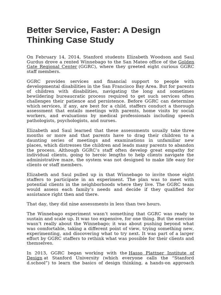 Case Study 1 | PDF | Design Thinking | Brainstorming